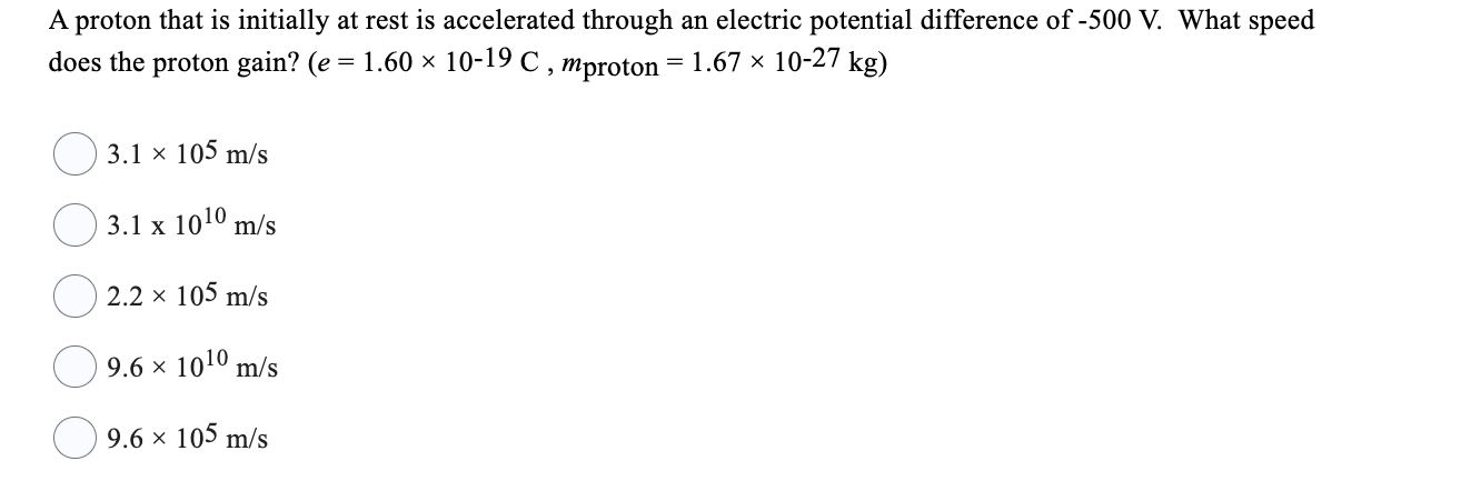 Solved A Proton That Is Initially At Rest Is Accelerated