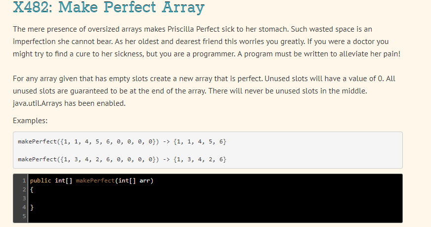 Solved X485: Arrays - Perfect Array Priscilla Perfect | Chegg.com