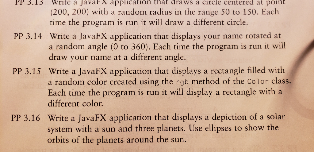 Solved PP 3.13 Write a JavaFX application that draws a | Chegg.com
