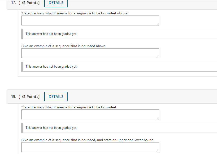 Solved State precisely what it means for a sequence to be | Chegg.com