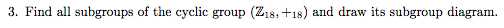 Solved 3. Find all subgroups of the cyclic group (Z18, +18) | Chegg.com