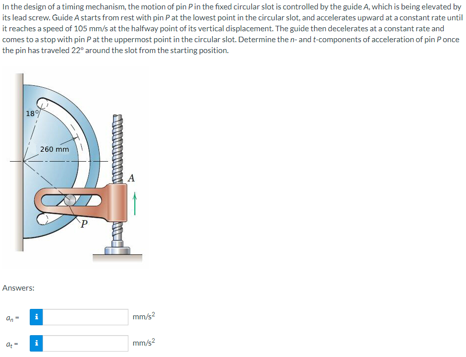 Solved In the design of a timing mechanism, the motion of | Chegg.com