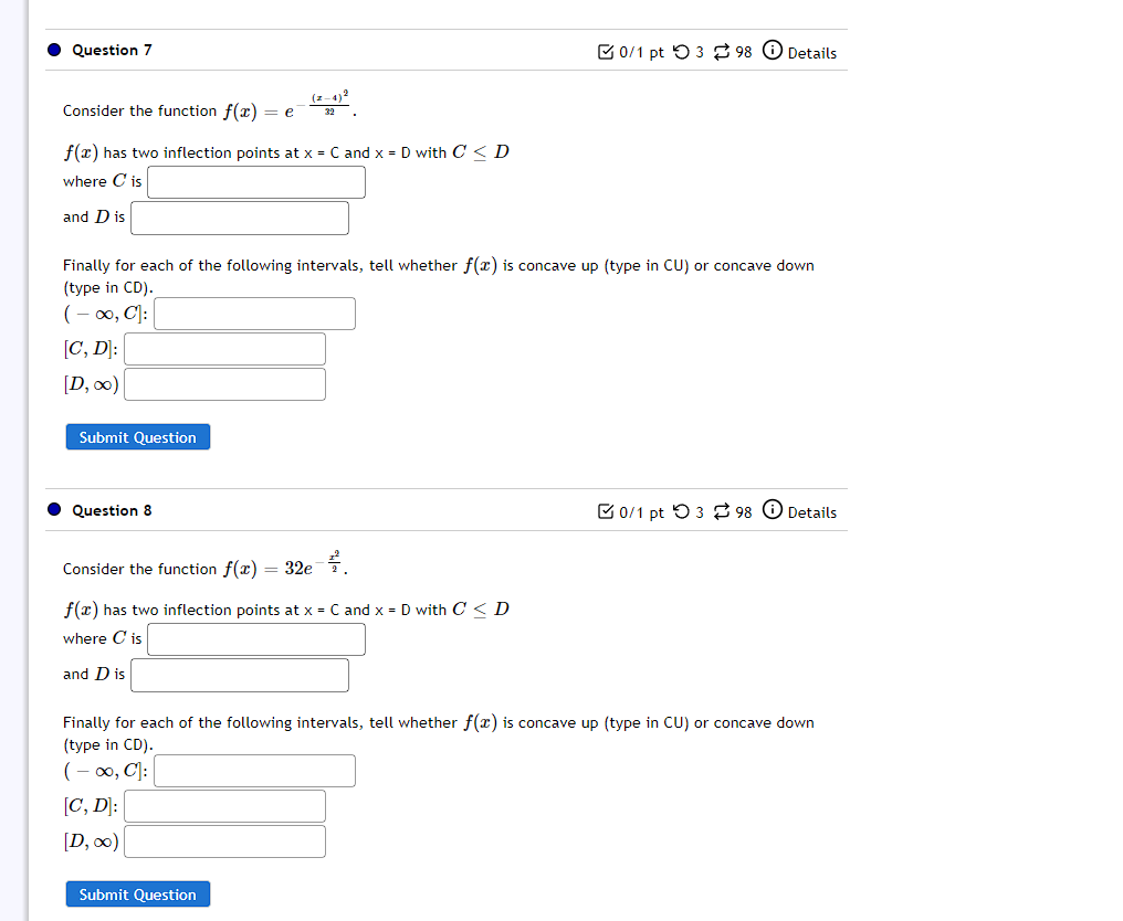 Solved Question 7 0/1 pt 398 Details Consider the function | Chegg.com