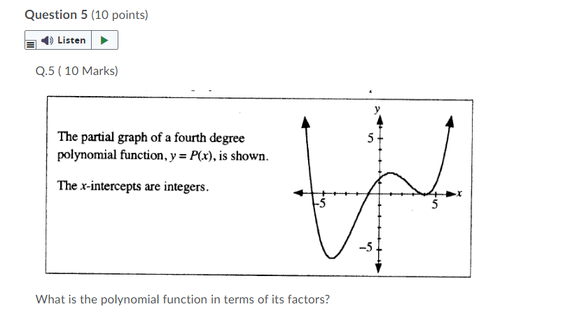 Solved Question 5 (10 points) Listen Q.5 ( 10 Marks) y. 5 | Chegg.com