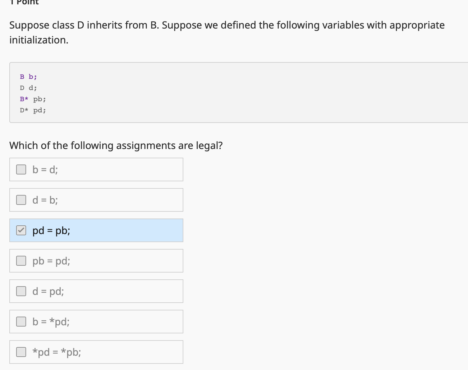 Solved Suppose Class D Inherits From B Suppose We Defined 