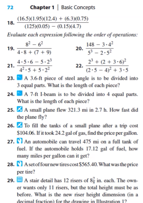 Solved 72 Chapter 1 | Basic Concepts 18. | Chegg.com