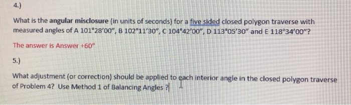 Solved What is the angular misclosure (in units of seconds) | Chegg.com