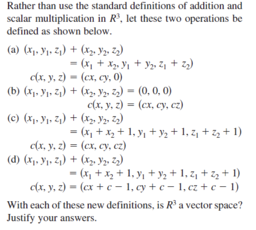 Solved Rather than use the standard definitions of addition | Chegg.com