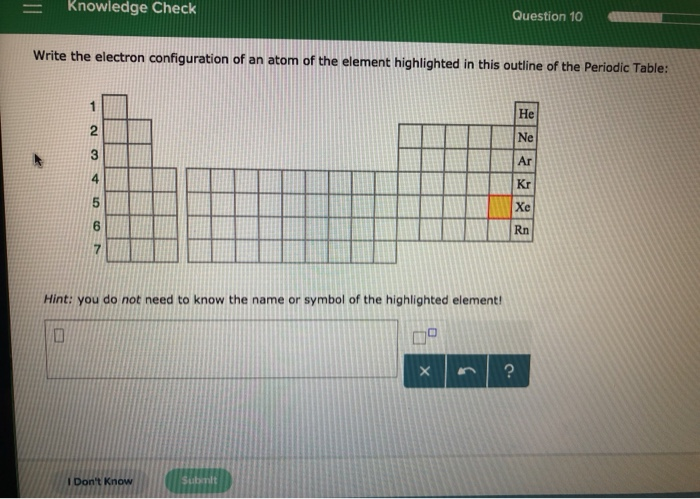 Solved Knowledge Check Question 10 Write the electron | Chegg.com