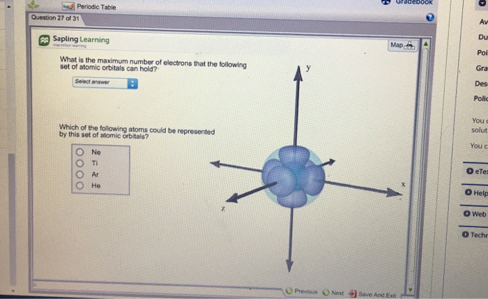 Solved Periodic Table Question 27 of 31 What is the maximum | Chegg.com