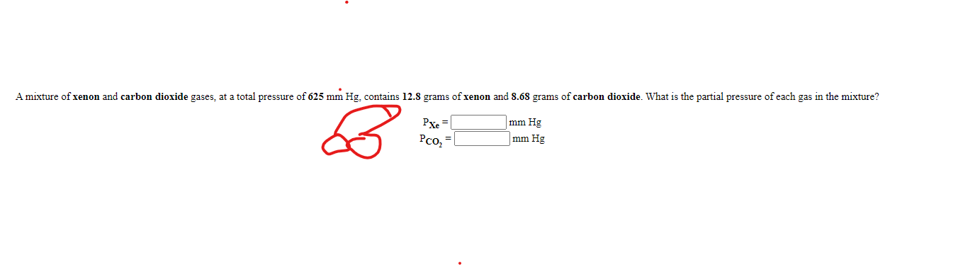 Solved A mixture of xenon and carbon dioxide gases, at a | Chegg.com