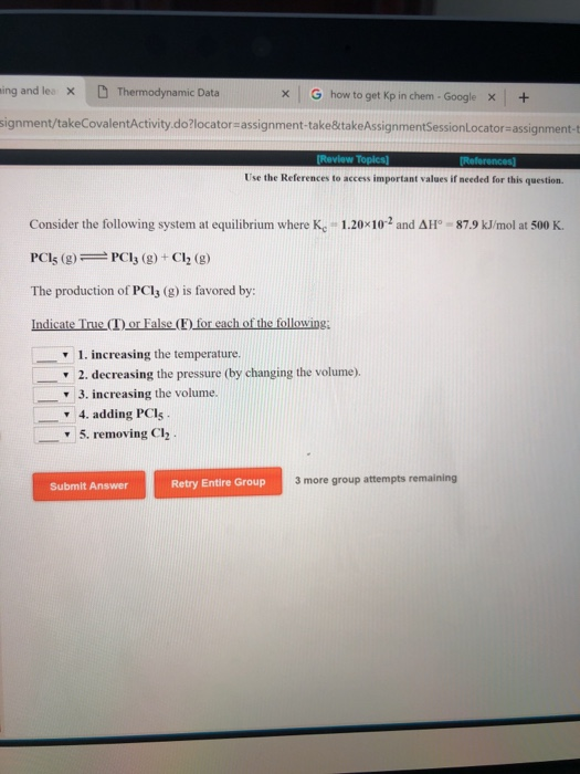 Solved ing and lea X Thermodynamic Data lea x D × | G xl how | Chegg.com