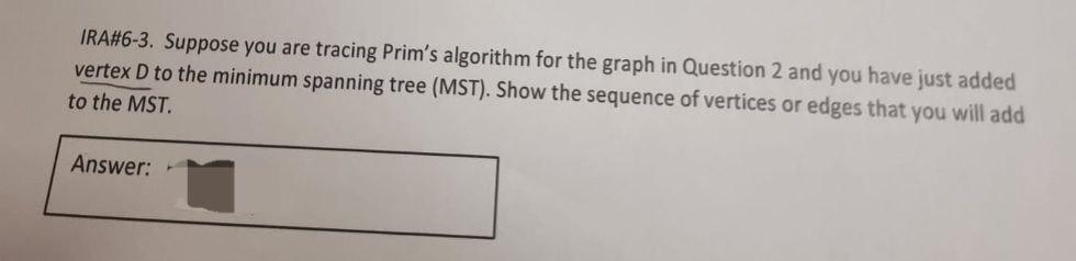 Solved IRA\#16-1. Run Kruskal's algorithm on the following | Chegg.com