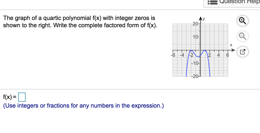 Solved Question Help The graph of a quartic polynomial f(x) | Chegg.com