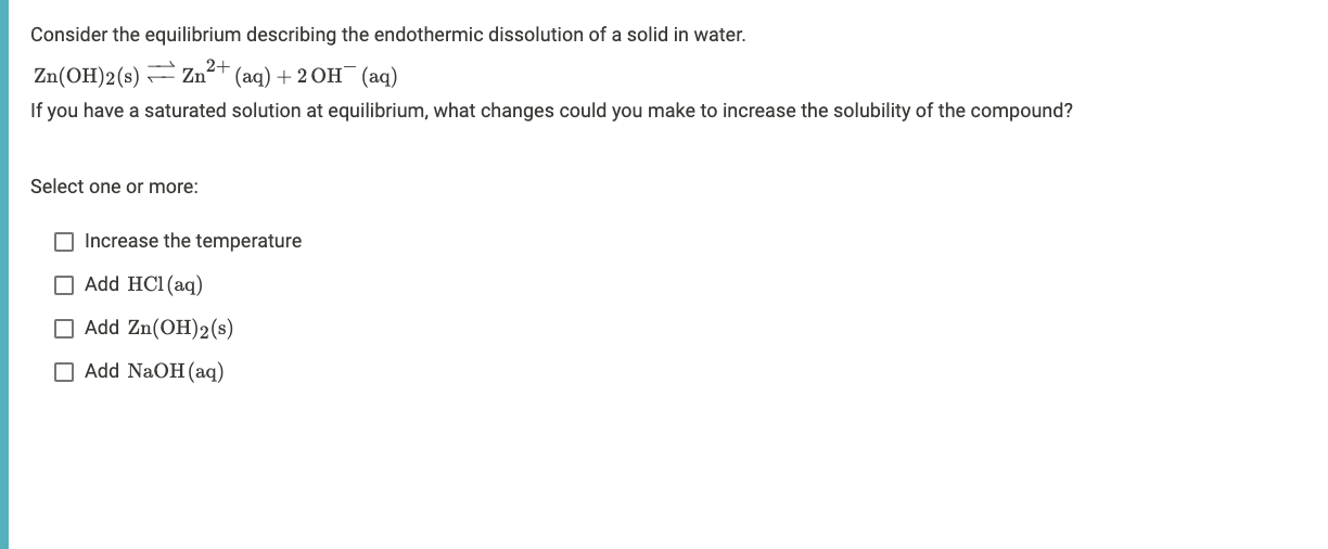 Solved Consider the equilibrium describing the endothermic | Chegg.com