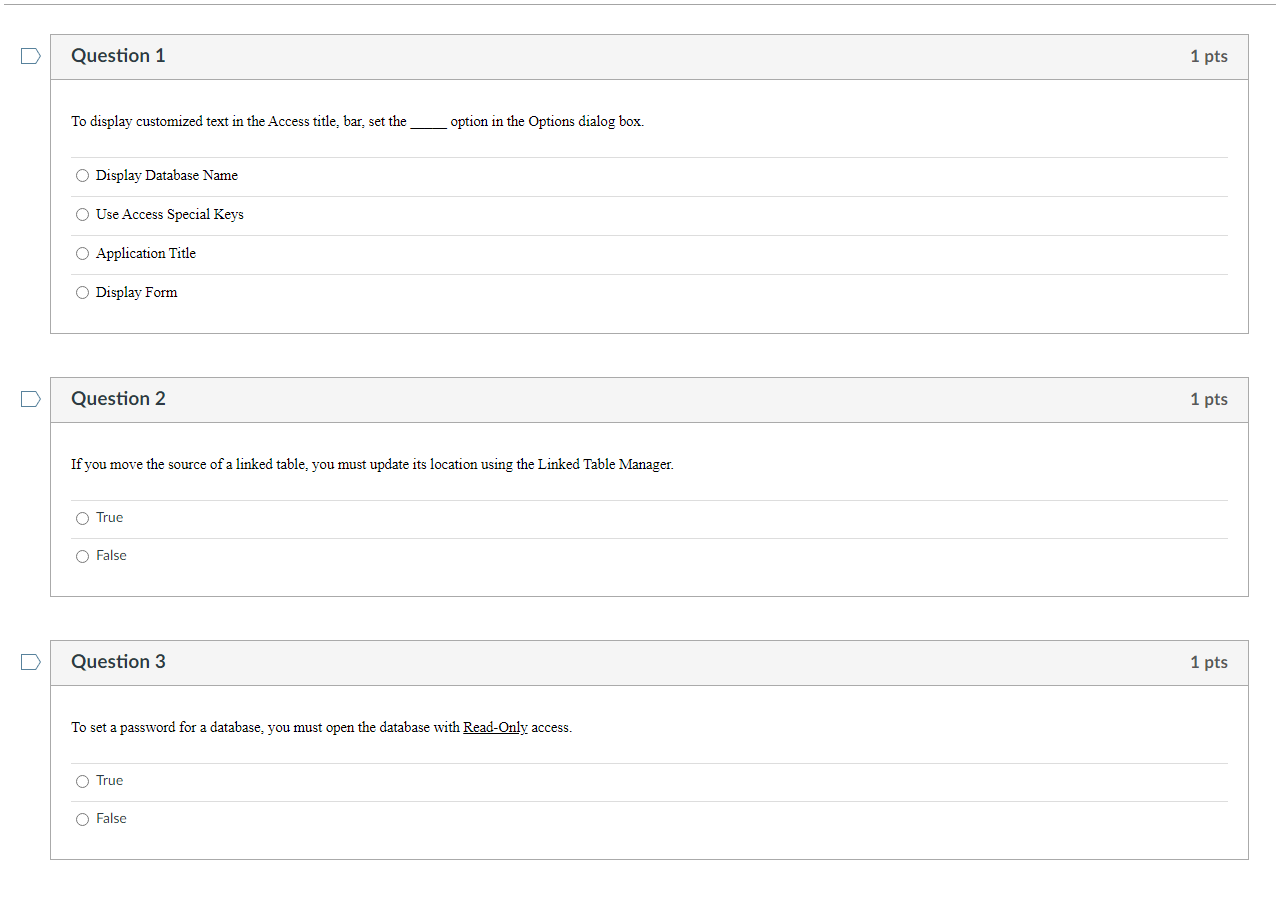Solved Question 1To display customized text in the Access | Chegg.com