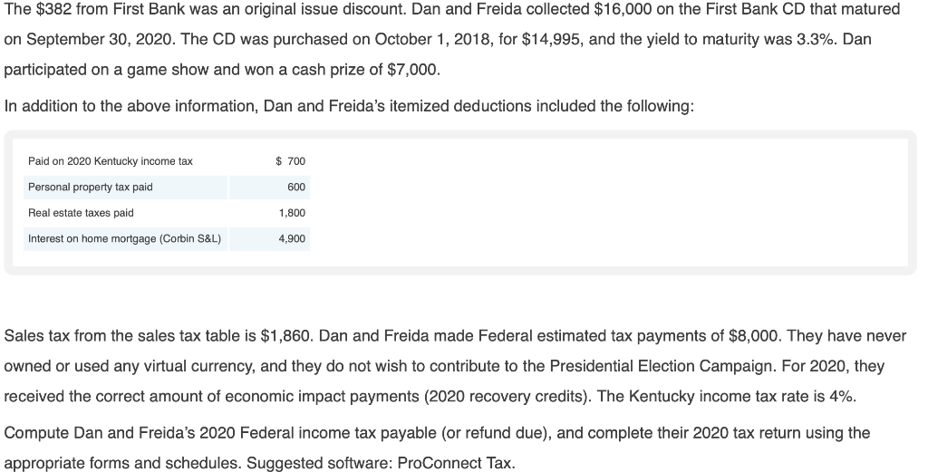 Solved Daniel B. Butler and his spouse Freida C. Butler file | Chegg.com
