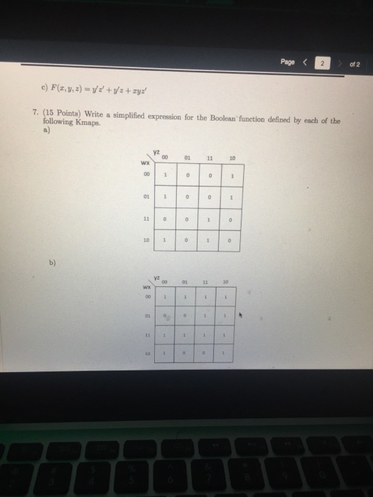 Solved Page >of 2 (5 Points) The truth table for a Boolean | Chegg.com
