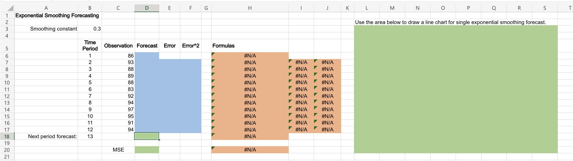 Solved Excel Online Activity: Exponential Smoothing A retail | Chegg.com