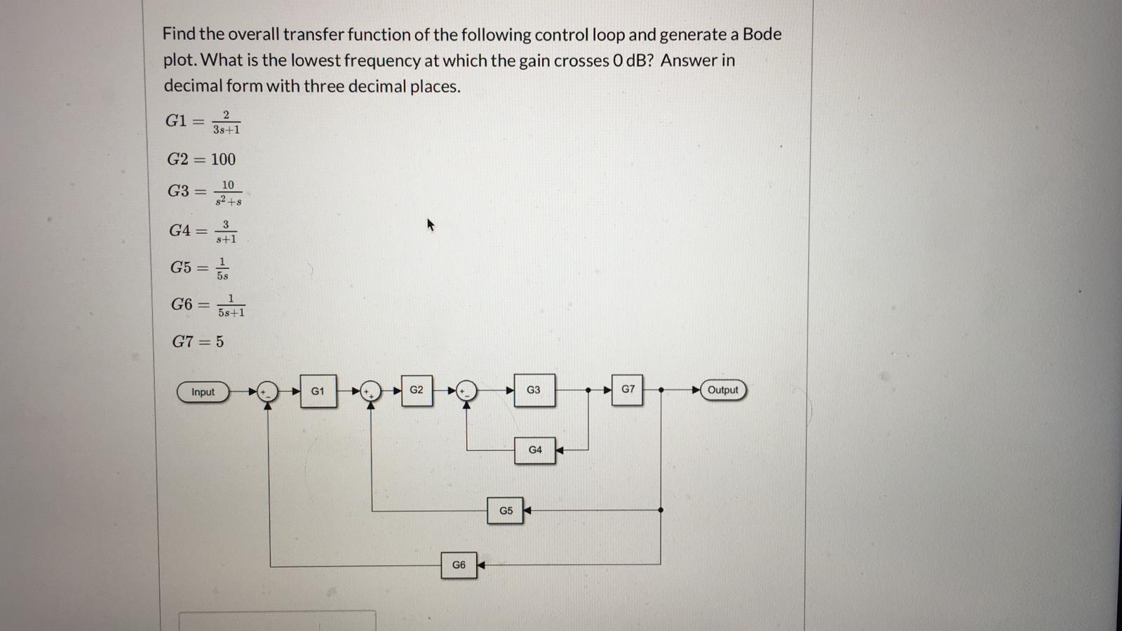 Solved Find the overall transfer function of the following | Chegg.com