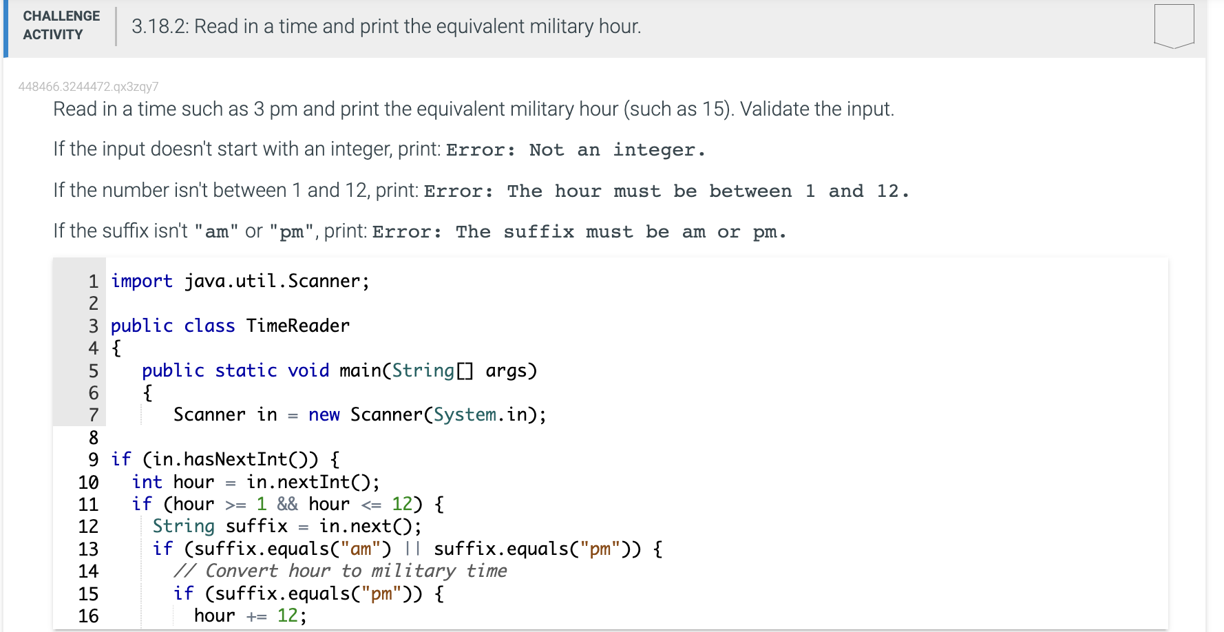 Solved \begin{tabular}{l|l} CHALLNGE \\ ACTIVITY & 3.18.2: | Chegg.com