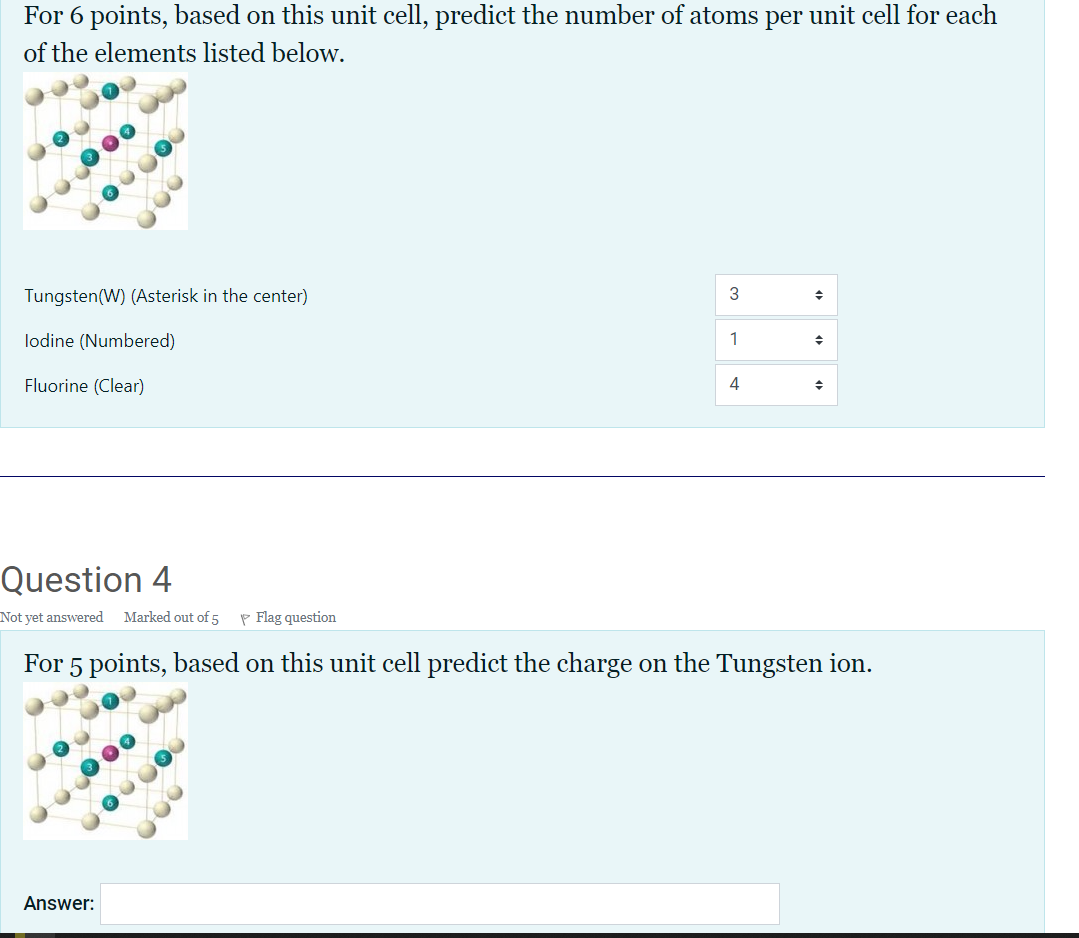 Solved For 6 points, based on this unit cell, predict the | Chegg.com