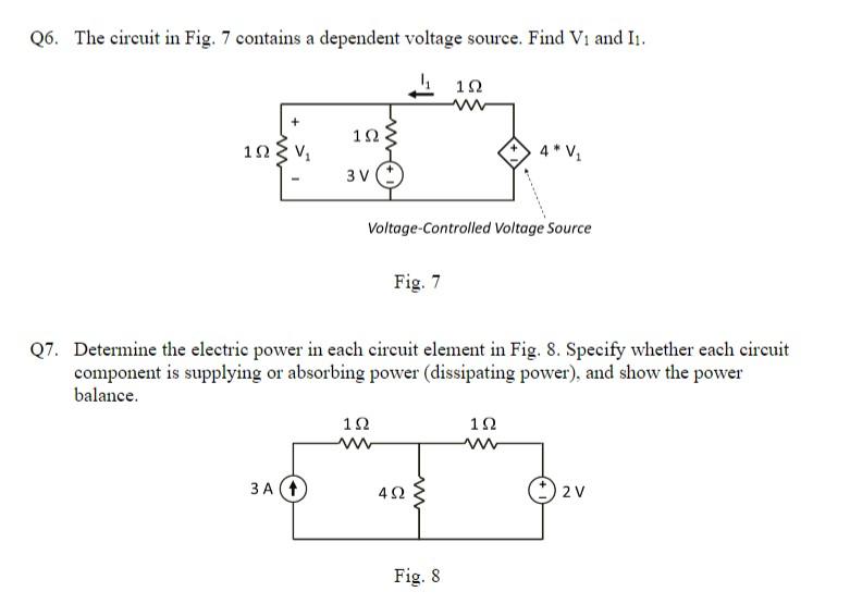 Solved Q6. The circuit in Fig. 7 contains a dependent | Chegg.com