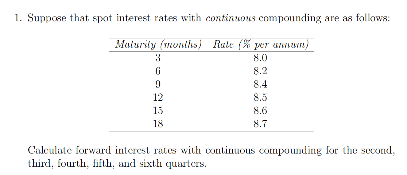 Solved Suppose that spot interest rates with continuous | Chegg.com