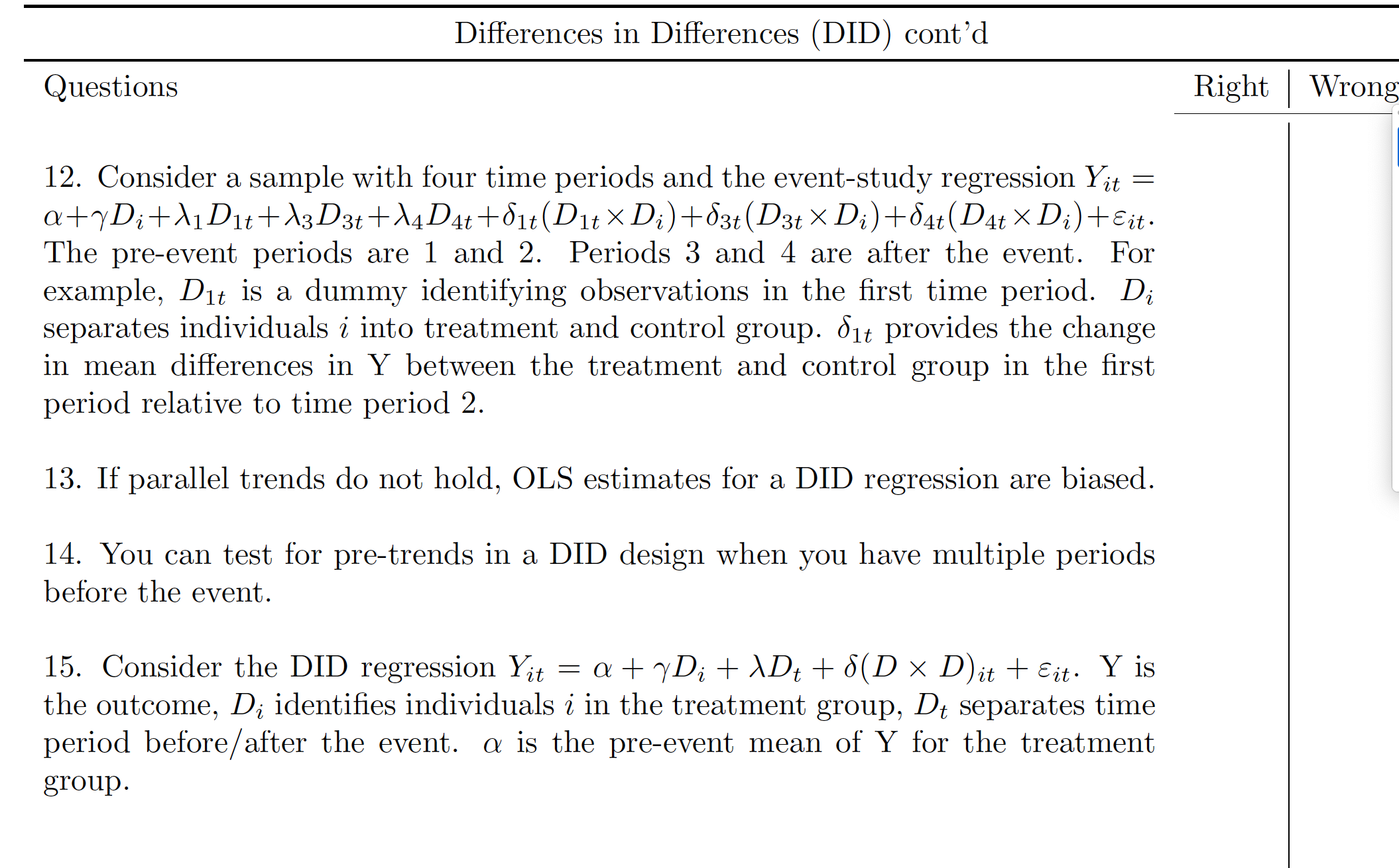 Solved Differences in Differences (DID) | Chegg.com