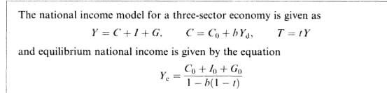 The national income model for a three-sector economy | Chegg.com
