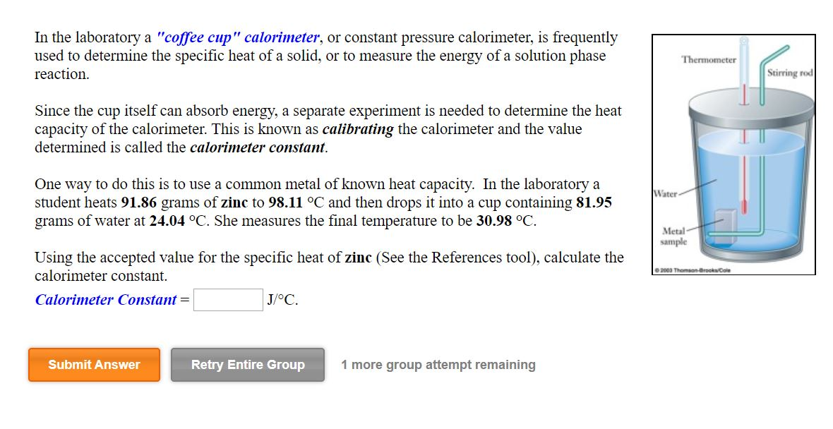 Solved In the laboratory a "coffee cup" calorimeter, or | Chegg.com