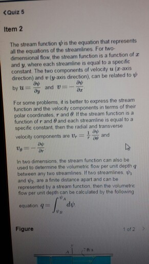 Item 2 The stream function ?'s the equation that | Chegg.com