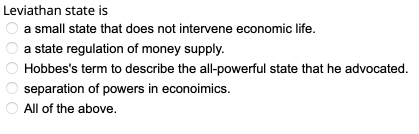 Solved Leviathan state is a small state that does not | Chegg.com