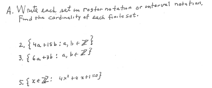 Solved A Write Each Set In Roster Notation Or Interval 