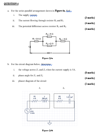Solved QUESTION 4 1. For the series-parallel arrangement | Chegg.com