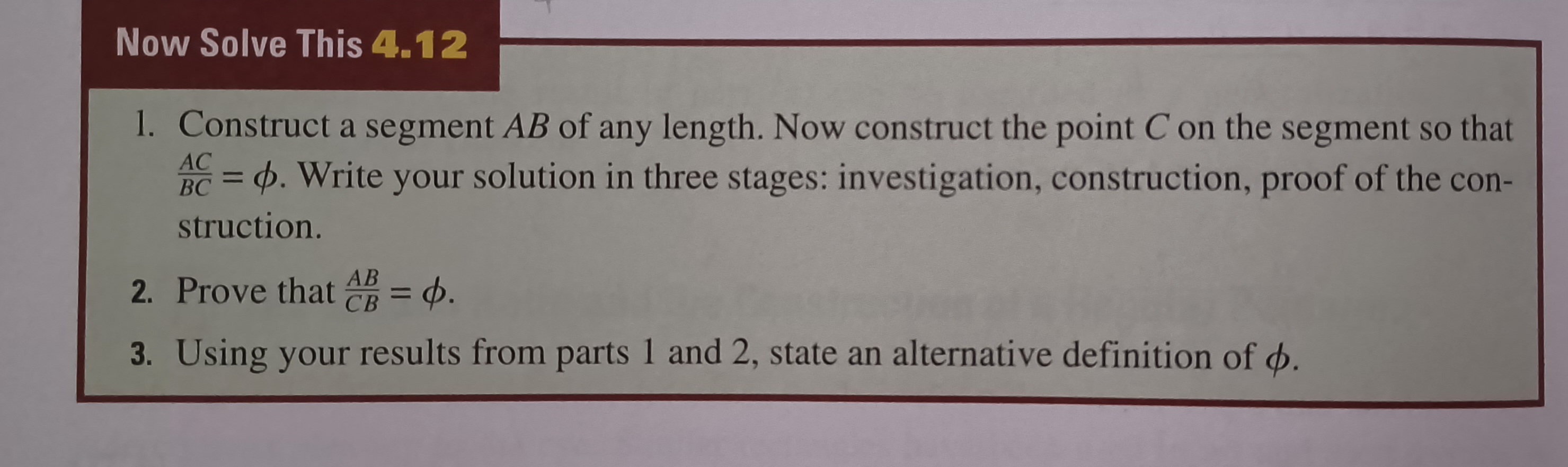 Solved 1 Construct A Segment Ab Of Any Length Now 