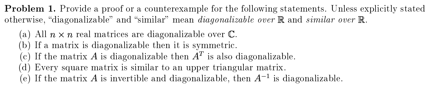 Solved Problem 1. Provide a proof or a counterexample for | Chegg.com