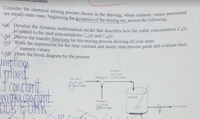 Solved Consider the chemical mixing process shown in the | Chegg.com