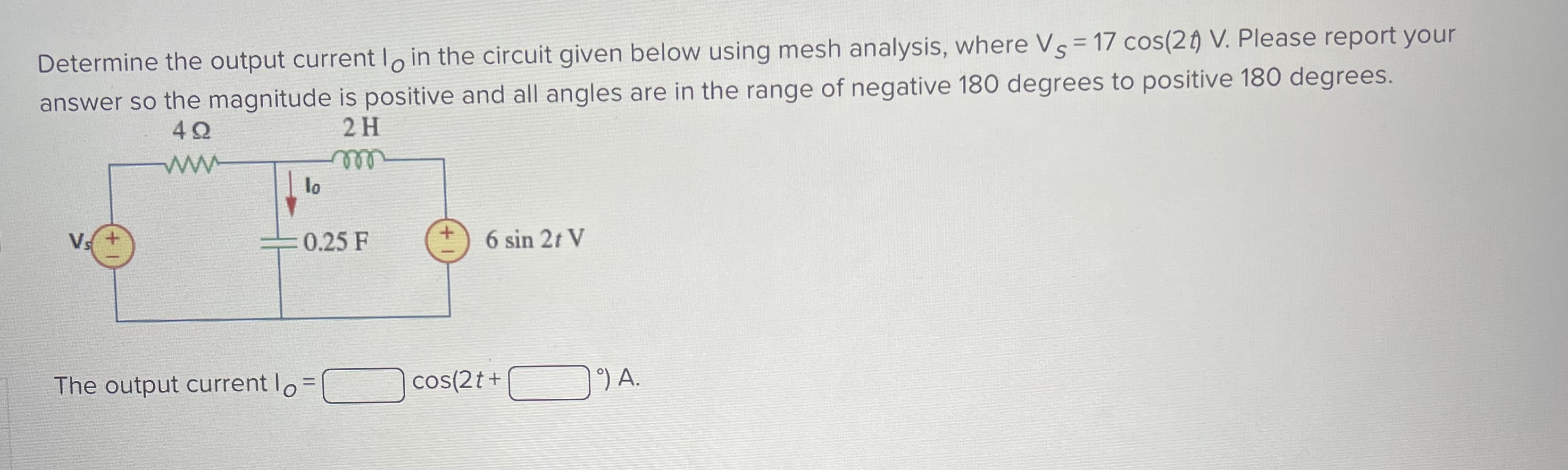 Solved Determine the output current IO in the circuit given | Chegg.com