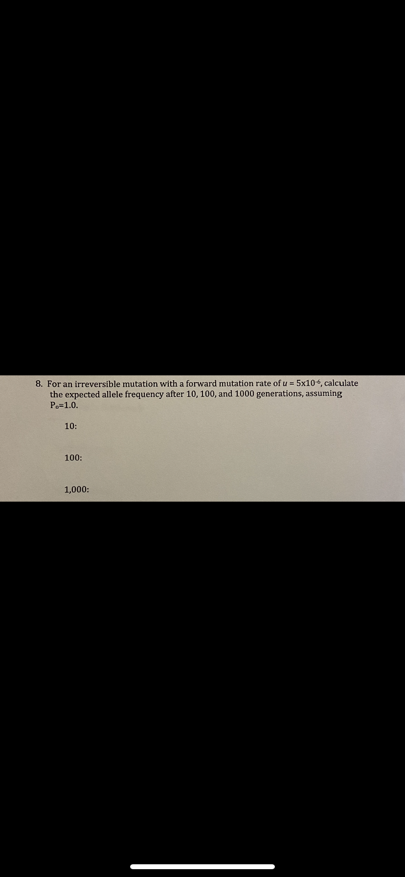 Solved 8. For an irreversible mutation with a forward | Chegg.com