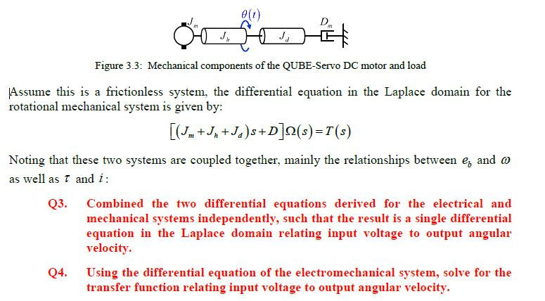 Solved The equation for the electrical differential equation | Chegg.com