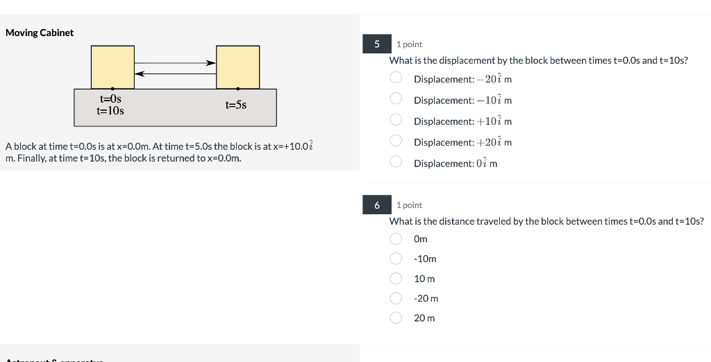 Solved Moving Cabinet 5 1 point. What is the displacement by | Chegg.com