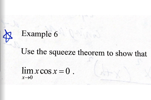 Solved Example 6 Use the squeeze theorem to show that lim x | Chegg.com