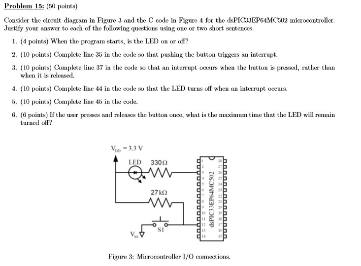 Problem 15: (50 points) Consider the circuit diagram | Chegg.com
