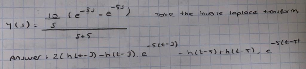 Solved Take the inverse laplase transform. Please explain | Chegg.com