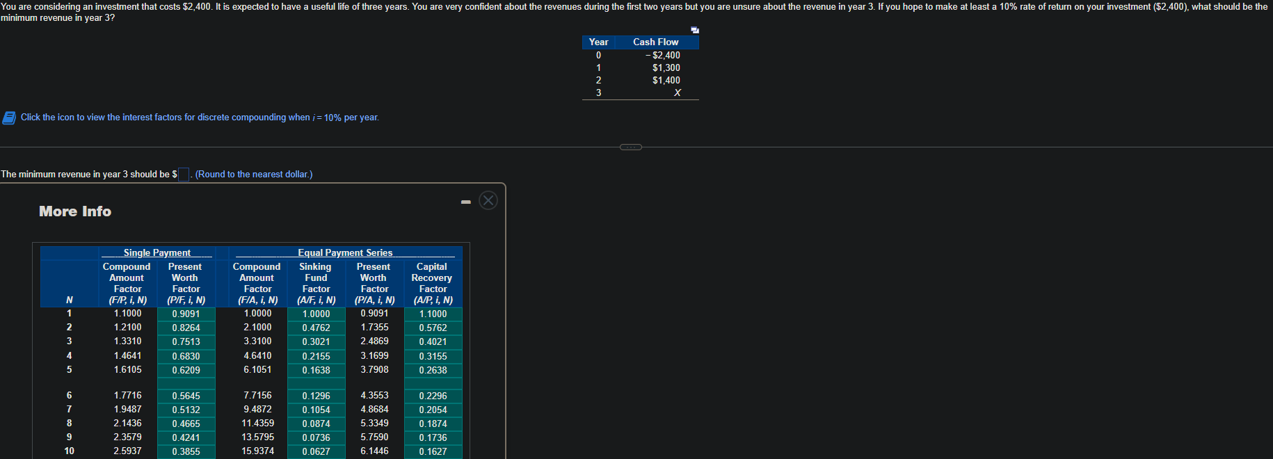 Solved Click the icon to view the interest factors for | Chegg.com