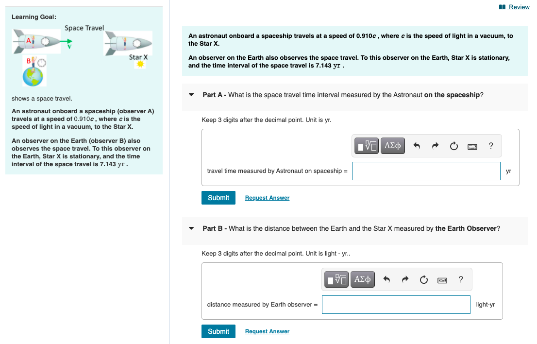 Solved Review Learning Goal: Space Travel Ai An astronaut | Chegg.com