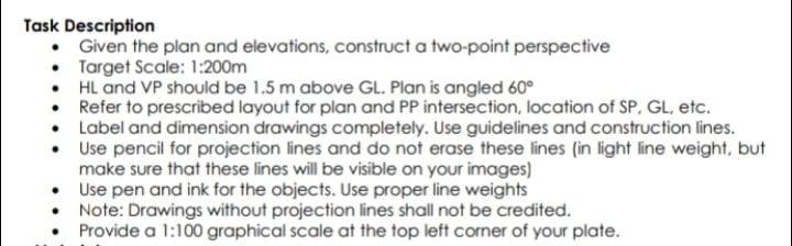 Task Description . Given the plan and elevations, | Chegg.com