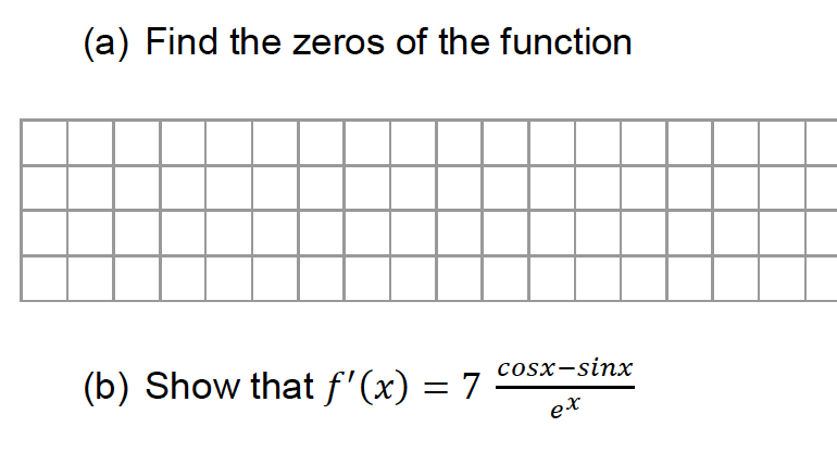 Solved For the function ƒ(x) = 7sinx ex in the domain 0 ≤ x | Chegg.com