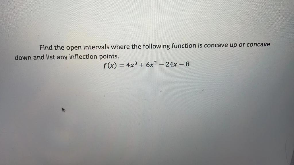 Solved Find the open intervals where the following function | Chegg.com